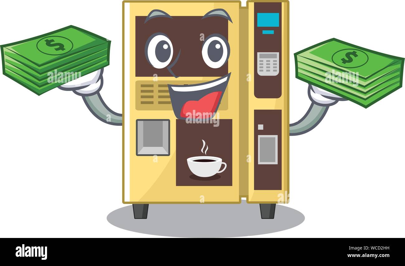 With money bag coffee vending machine in a karakter Stock Vector Image ...