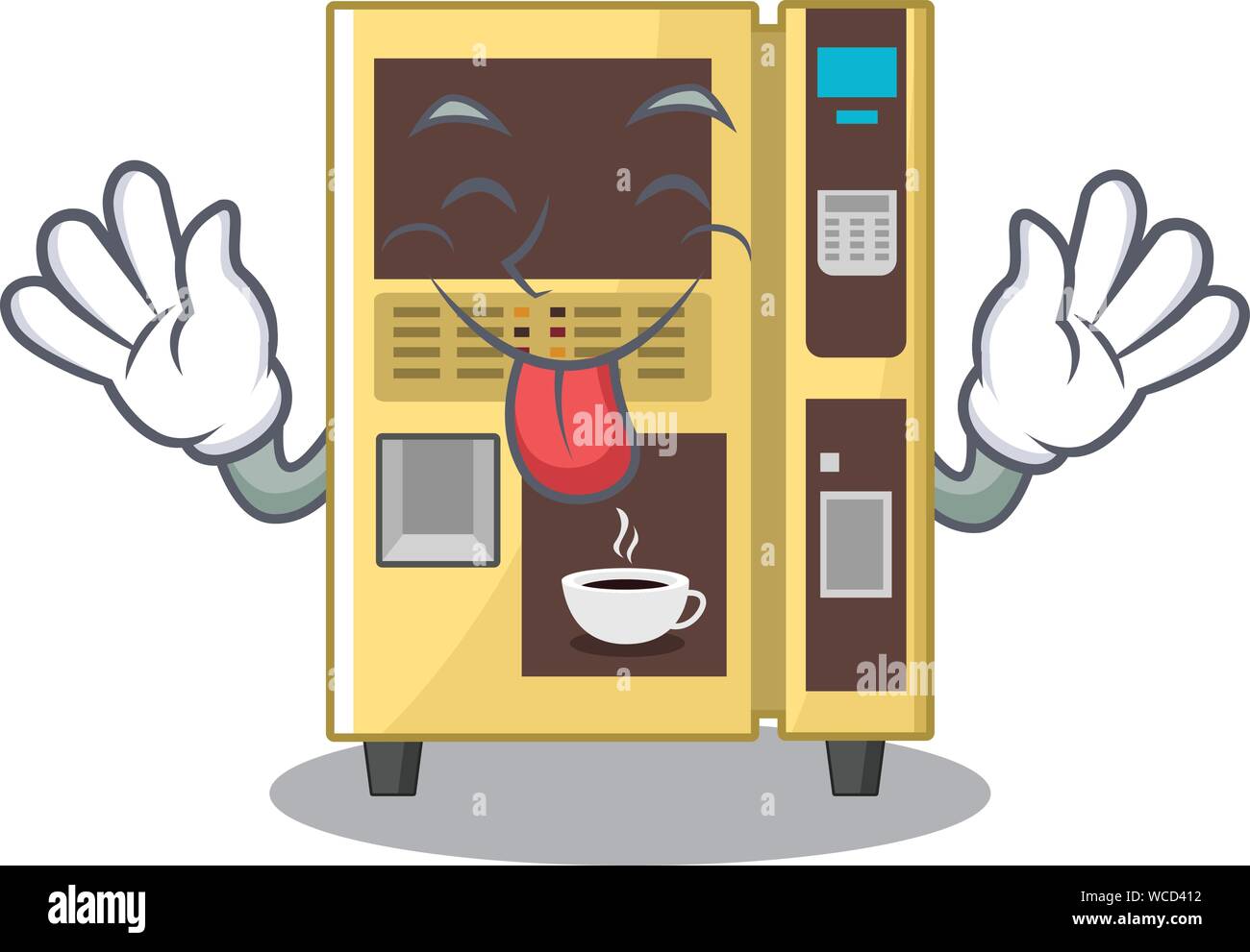 Tongue out coffee vending machine in the cartoon Stock Vector Image ...
