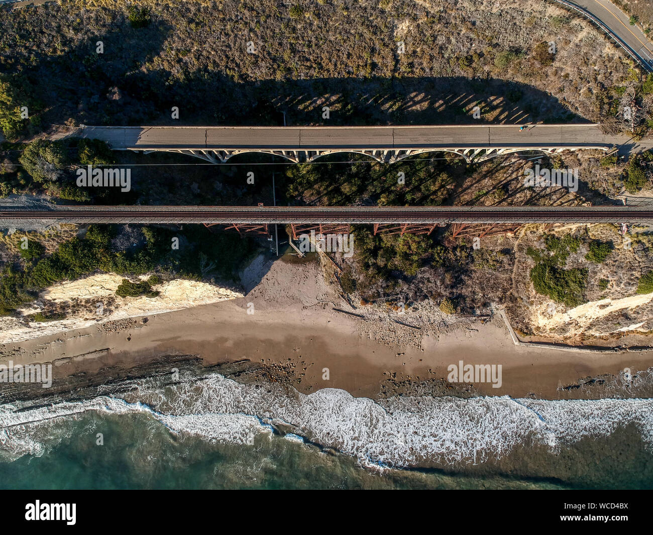 Aerial view of Arroyo Hondo Bridge on PCH Highway 1 Stock Photo - Alamy