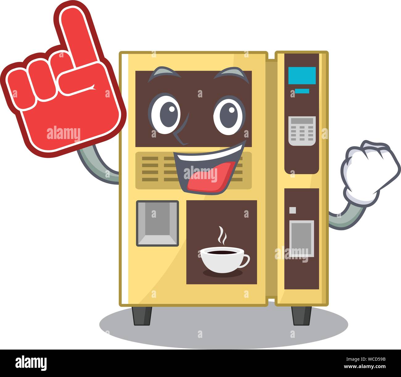 Foam finger coffee vending machine in the cartoon Stock Vector Image ...
