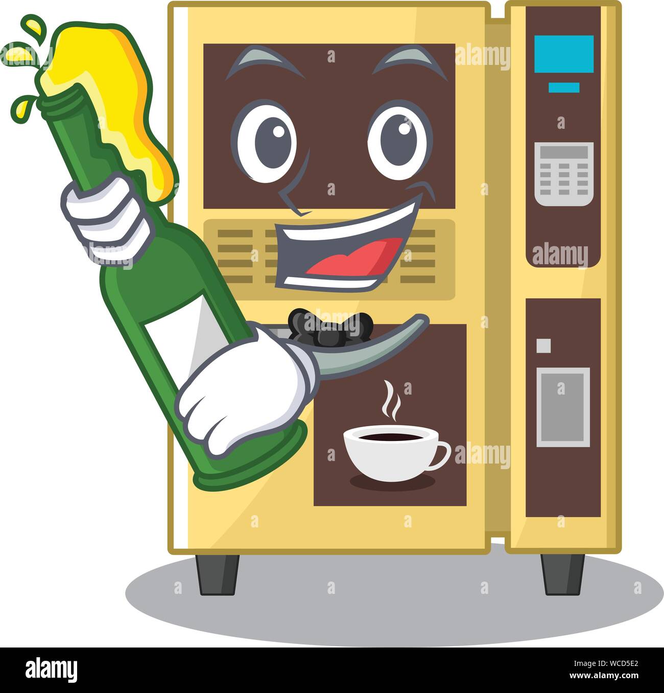 With beer coffee vending machine in the cartoon Stock Vector Image ...