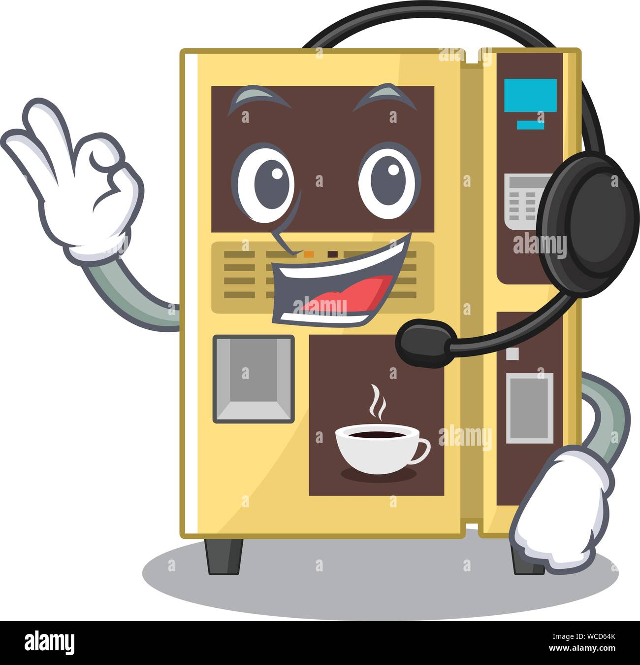 With headphone coffee vending machine in the cartoon Stock Vector Image ...