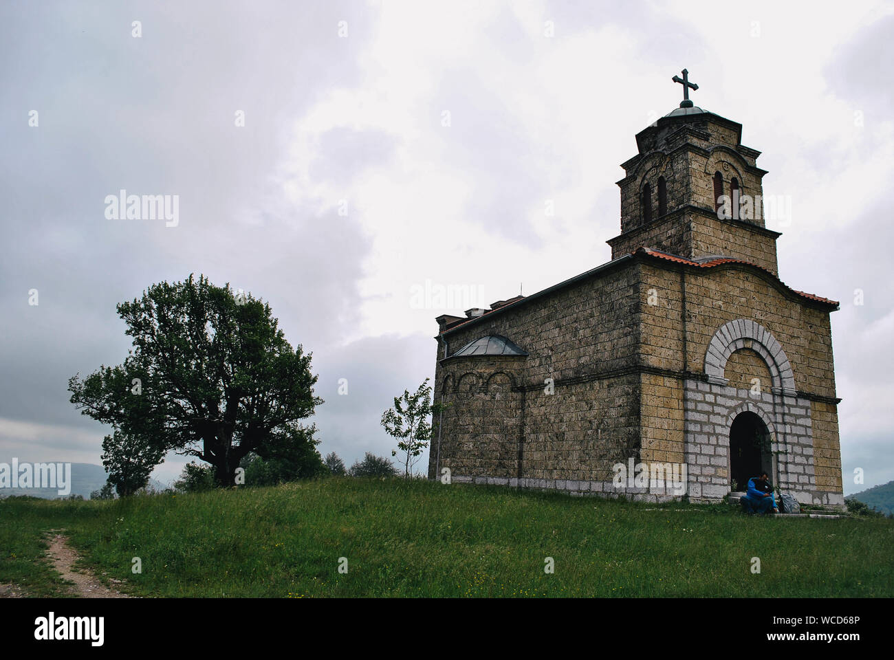 Church In Field Stock Photo - Alamy