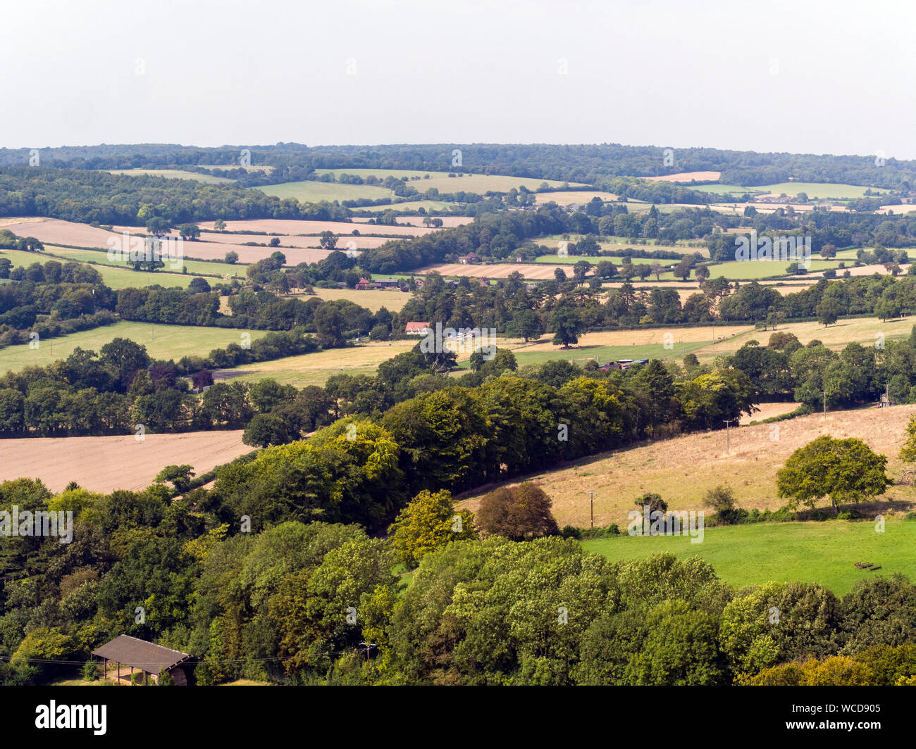 An aerial view of the Chiltern Hills near Great Missenden in ...