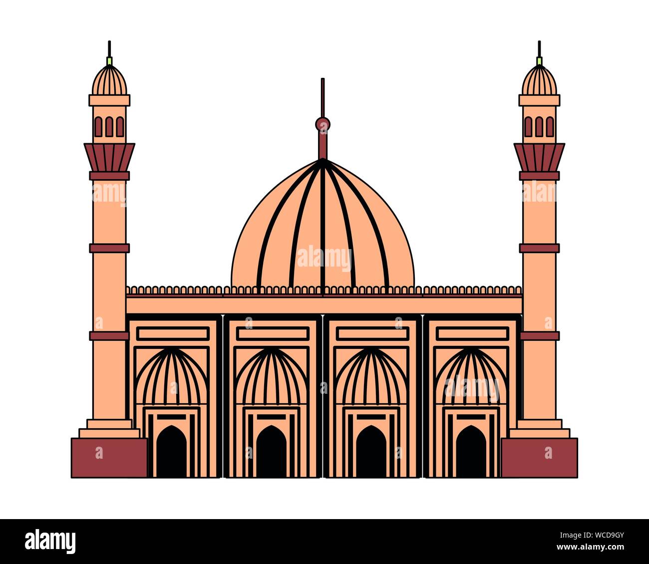 badshahi mosque building palace icon Stock Vector Image & Art - Alamy