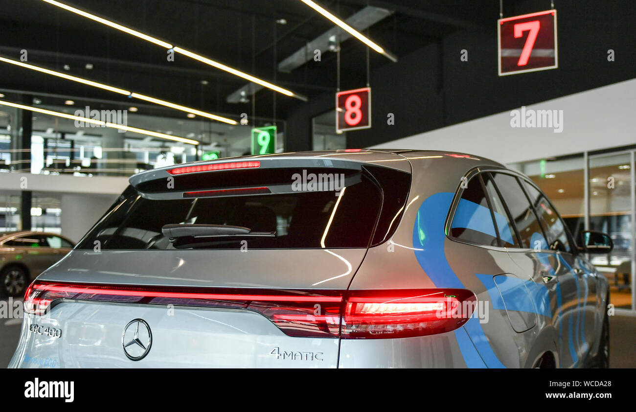 Berlin, Germany. 23rd Aug, 2019. A Mercedes EQC 400, the first purely ...