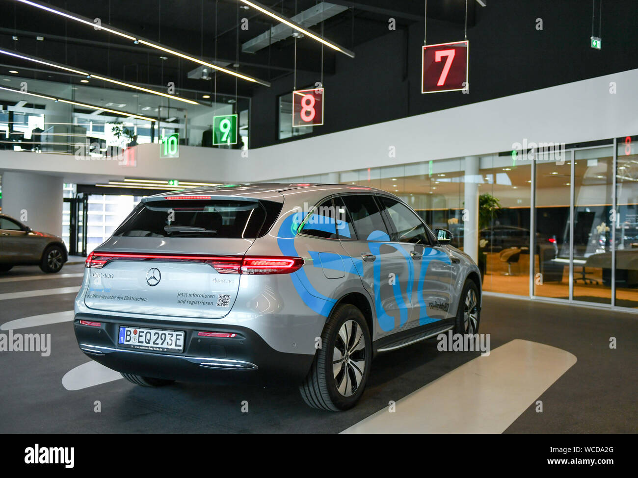 Berlin, Germany. 23rd Aug, 2019. A Mercedes EQC 400, the first purely ...