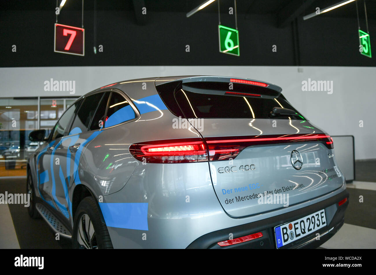 Berlin, Germany. 23rd Aug, 2019. A Mercedes EQC 400, the first purely ...