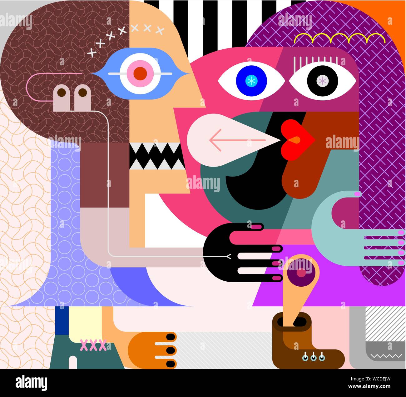 Portrait two modern male Stock Vector Images - Alamy