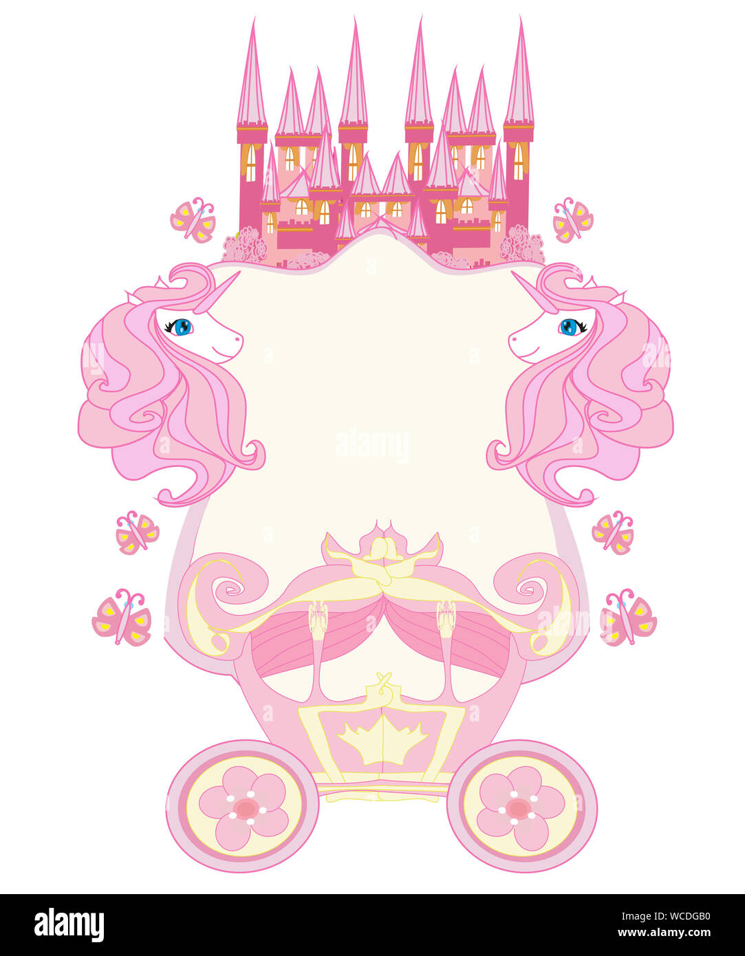 Beautiful fairytale pink castle frame Stock Photo - Alamy