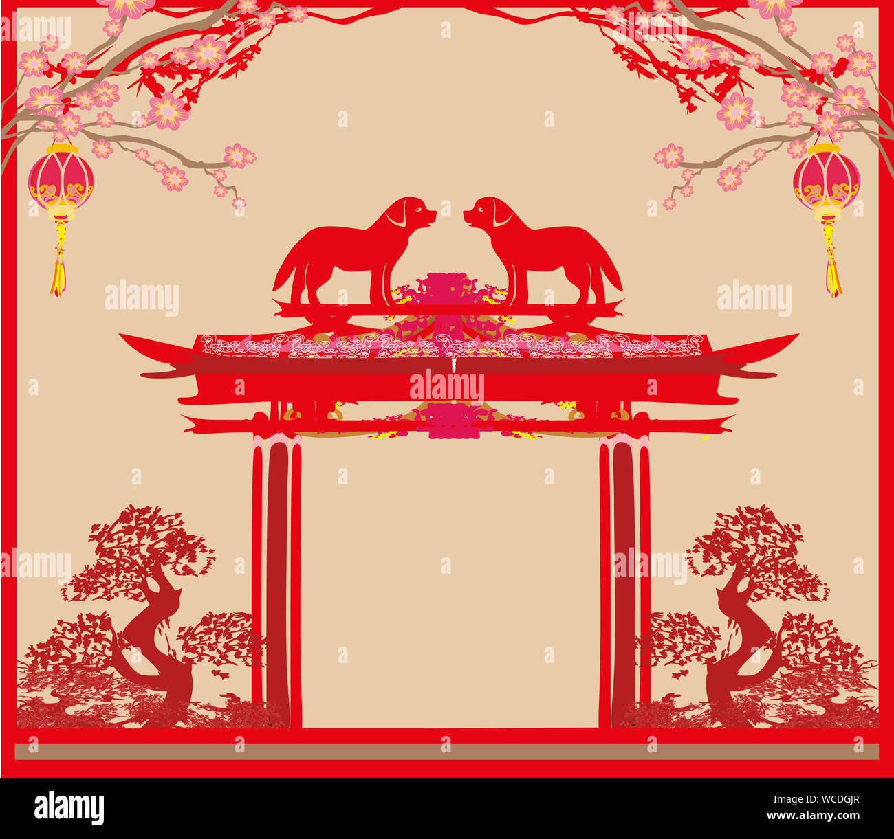 Chinese zodiac the year of Dog Stock Photo - Alamy