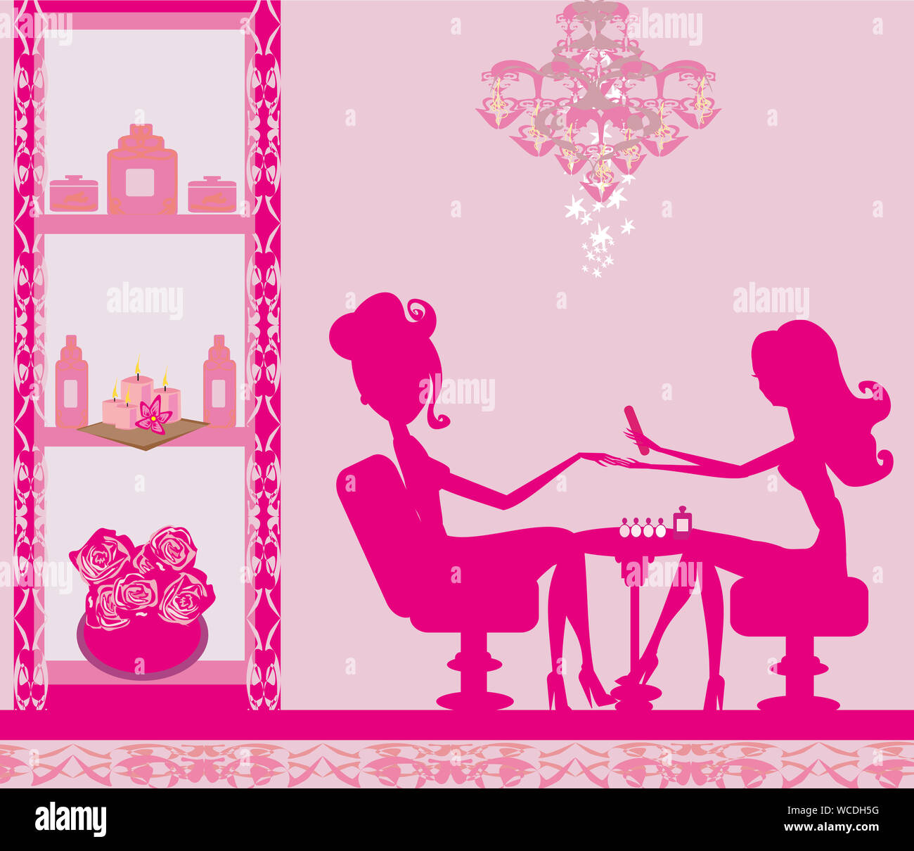 Lady doing manicure in beauty salon Stock Photo - Alamy