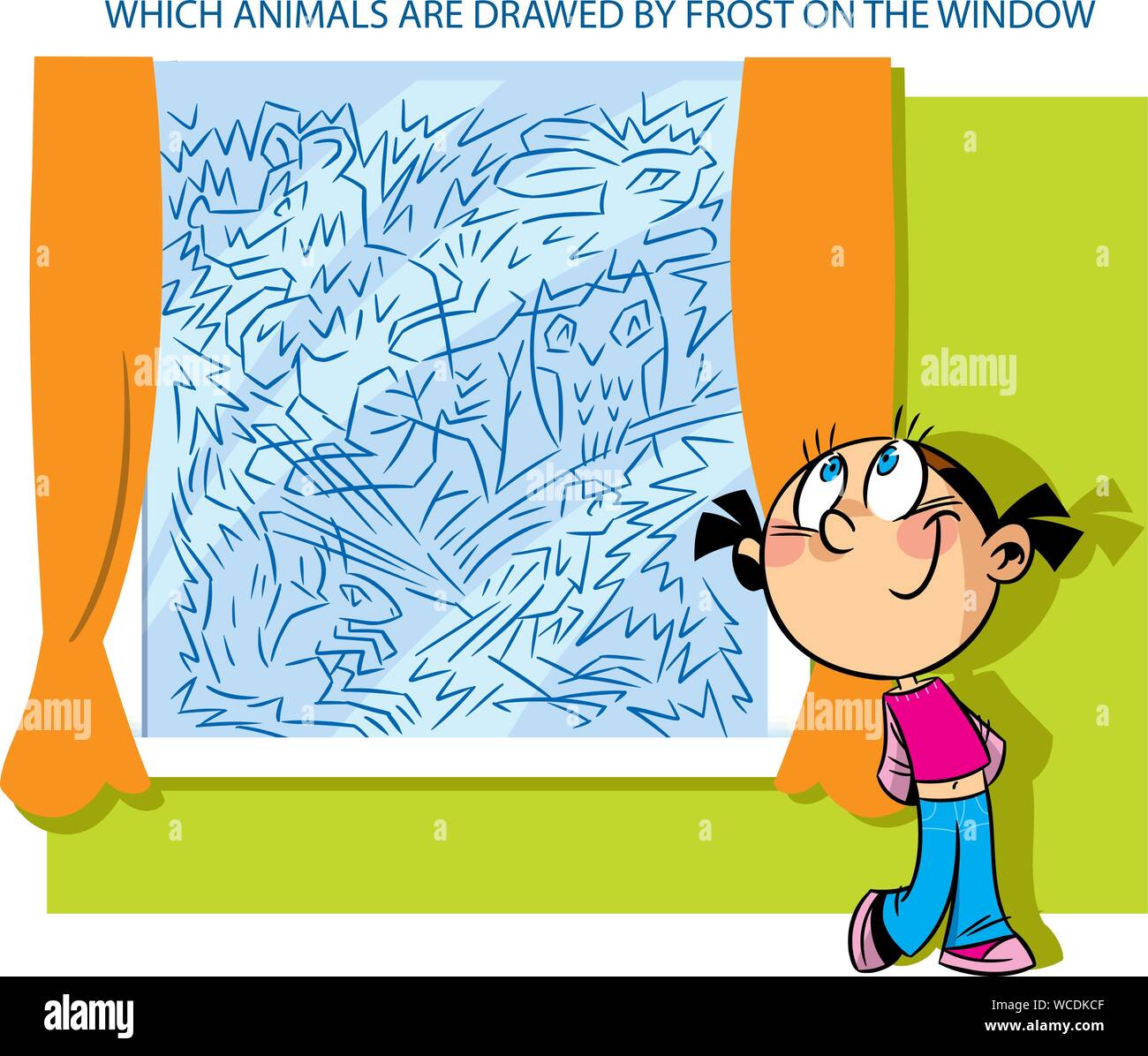 Vector illustration with a puzzle in which you need to find which ...