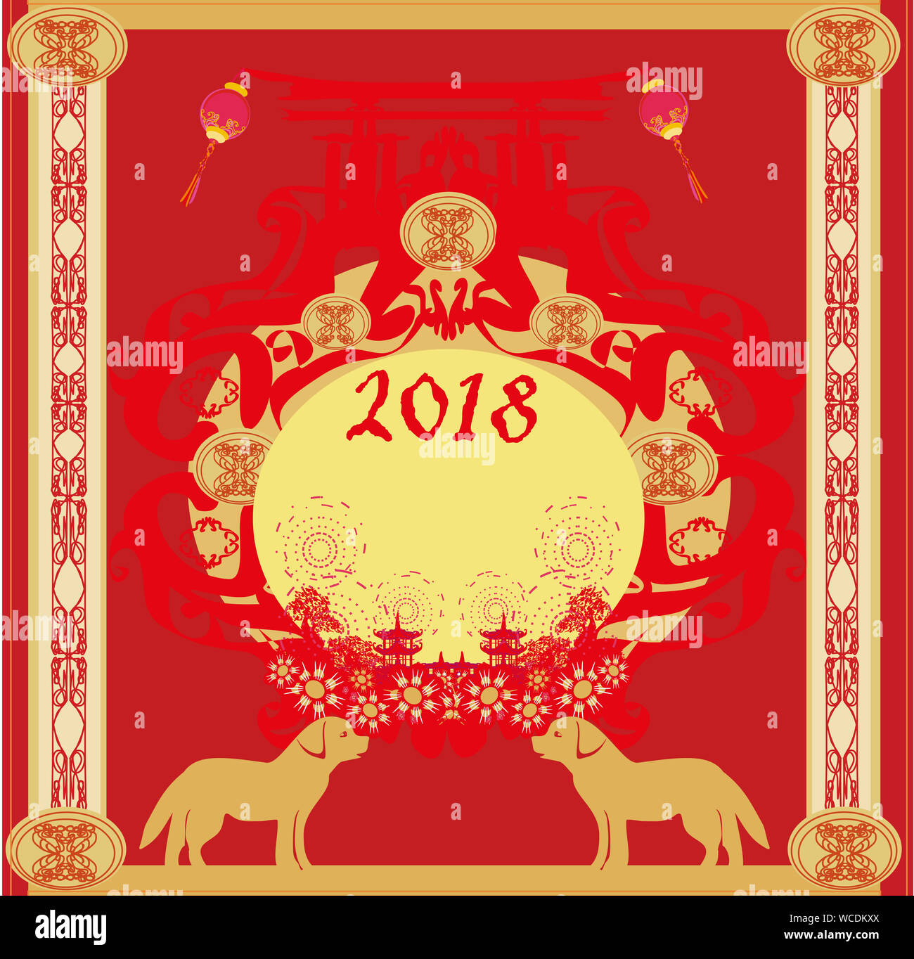 Chinese zodiac the year of Dog Stock Photo - Alamy