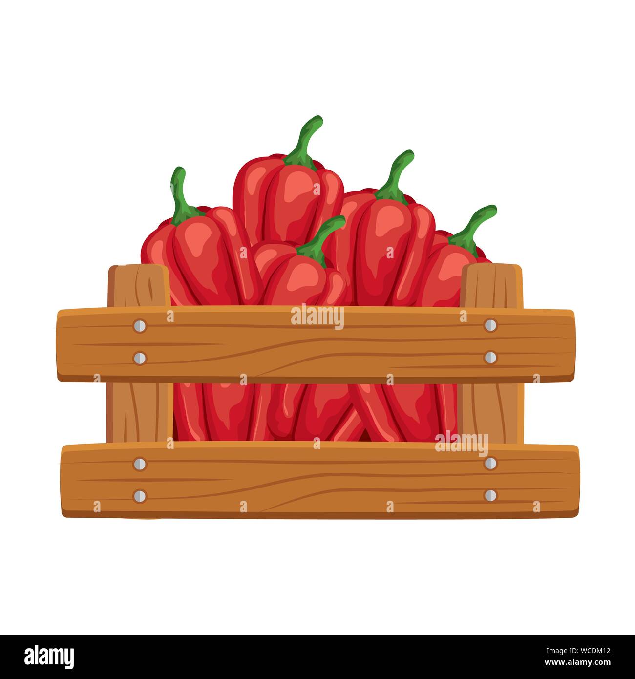 fresh pepper vegetable in wooden box Stock Vector Image & Art - Alamy