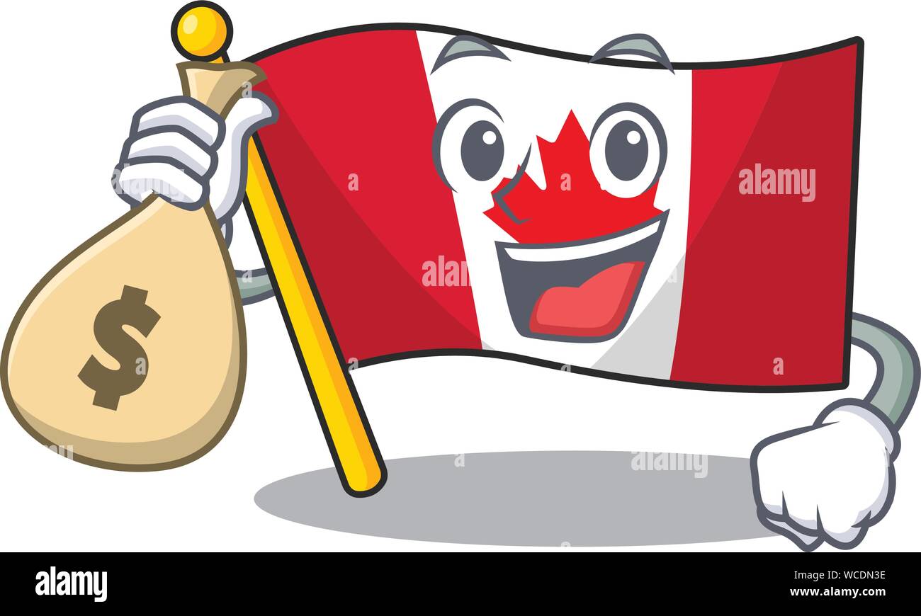 With money bag flag canada isolated in the cartoon Stock Vector Image ...