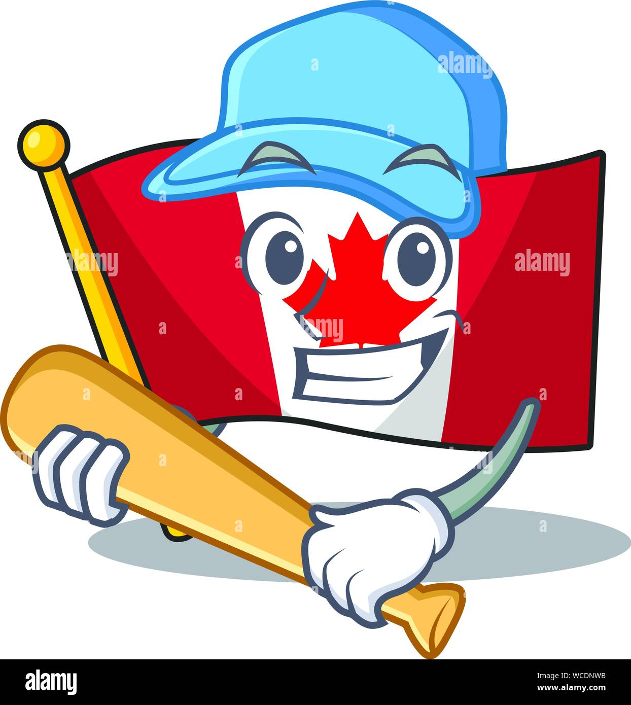 Playing baseball flag canada isolated in the cartoon Stock Vector Image ...
