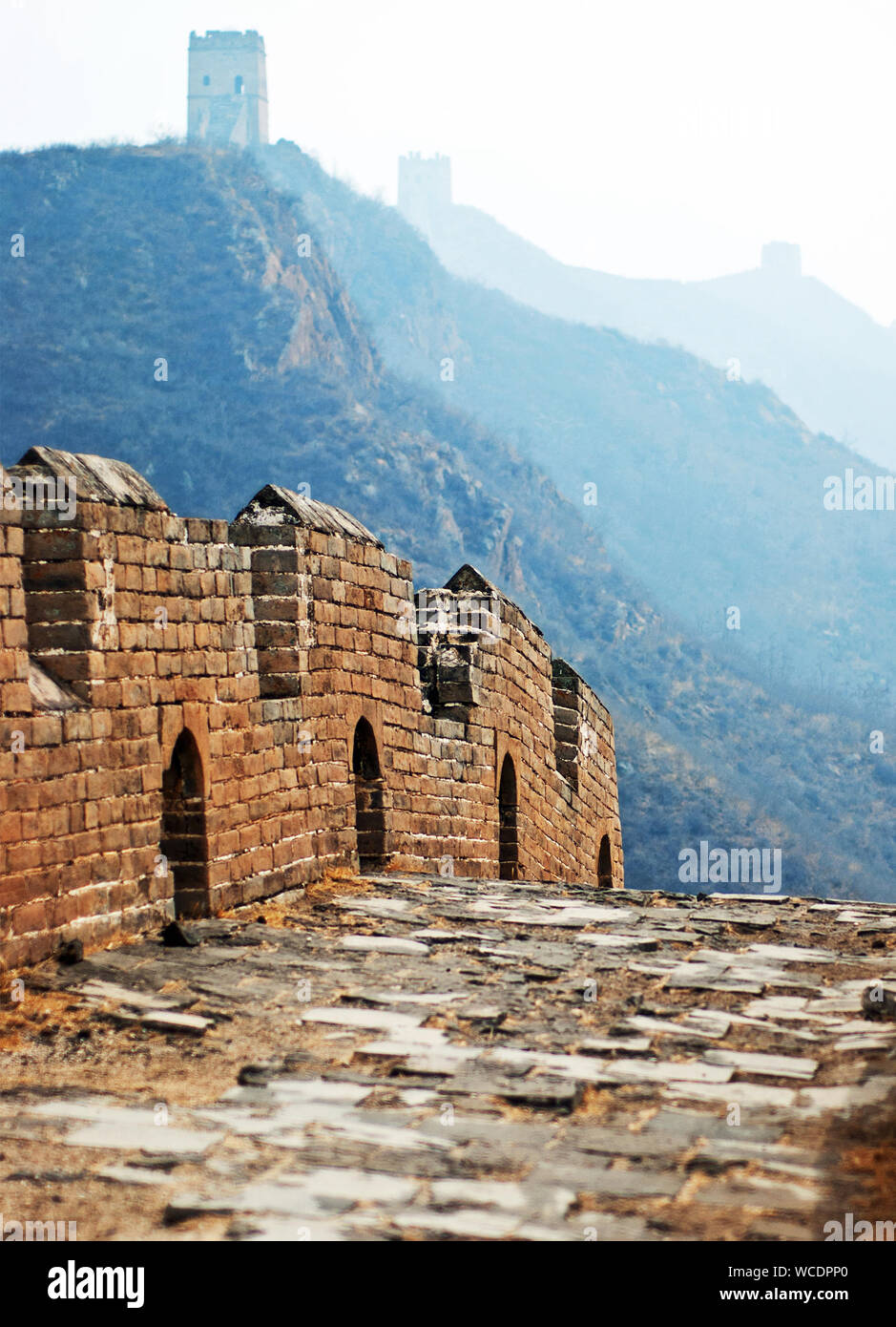 Chinese wall on an autumn day. This a part of the old wall (not ...
