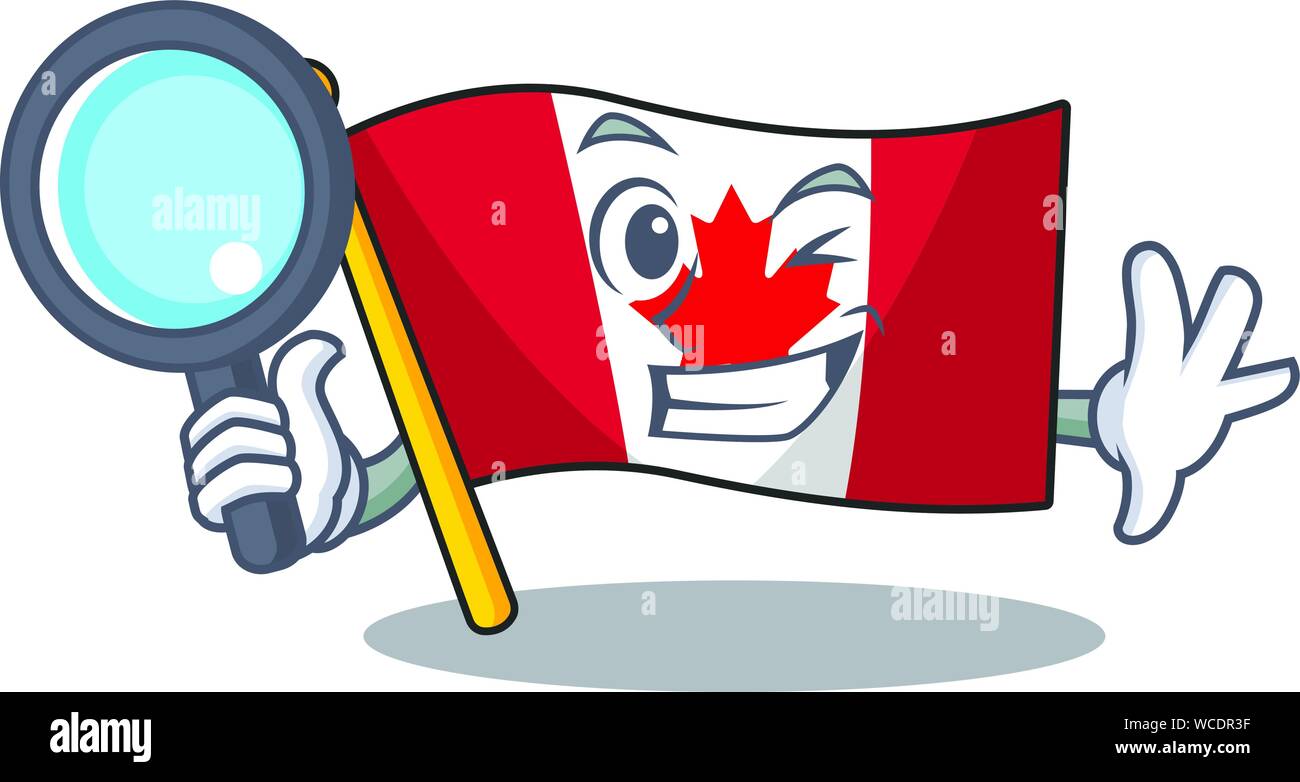 Detective canadian flag fluttering on mascot pole Stock Vector Image ...