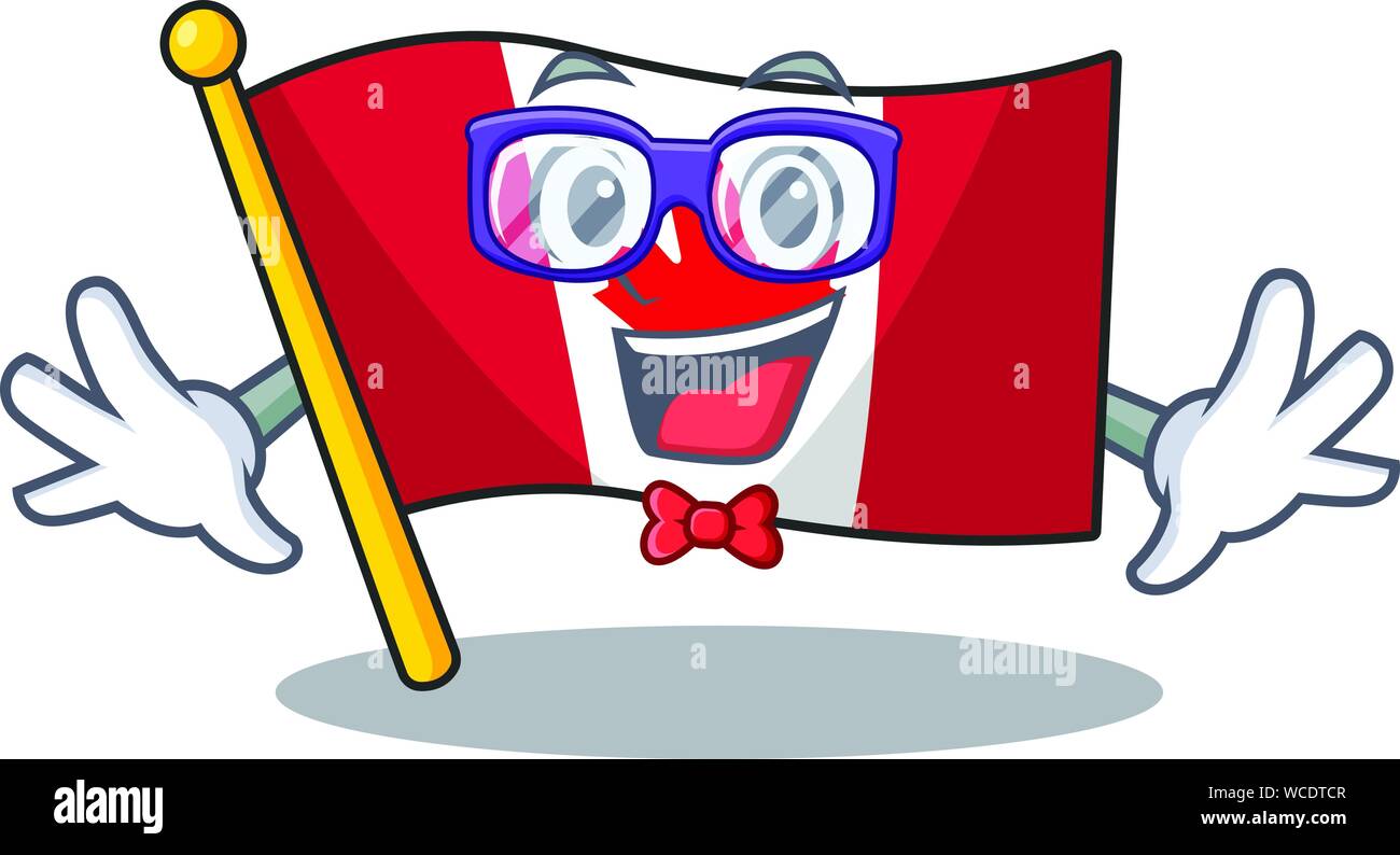 Geek canadian flag fluttering on mascot pole Stock Vector Image & Art ...