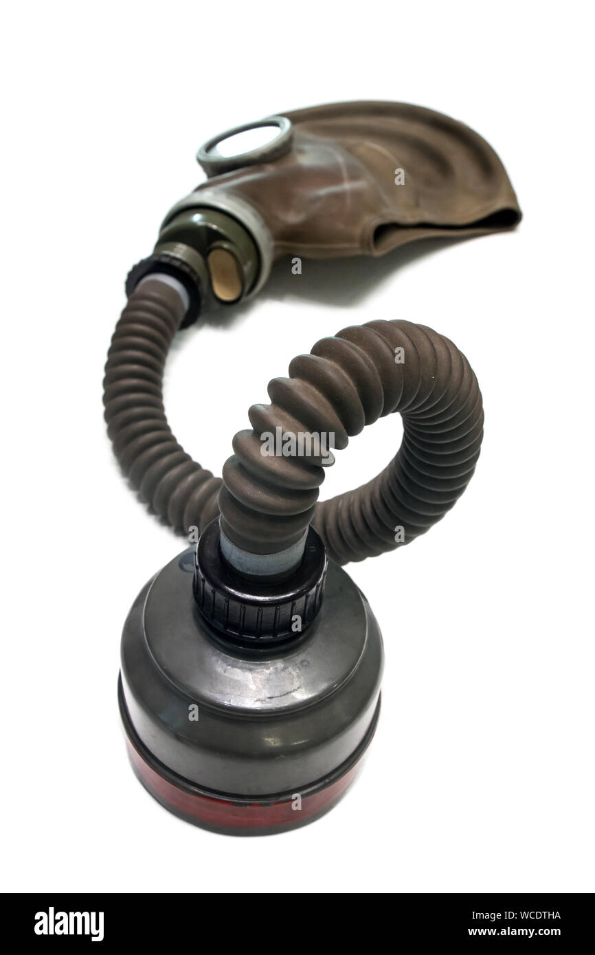 A historical protective (gas) mask, from years 1936 - 1938. Gas mask ...