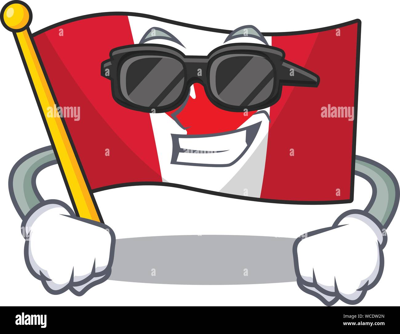 Super cool canadian flag fluttering on mascot pole Stock Vector Image ...