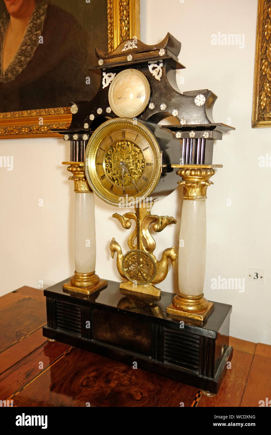 Old Shelf Mantel Tabletop Clock from 1840es Stock Photo - Alamy