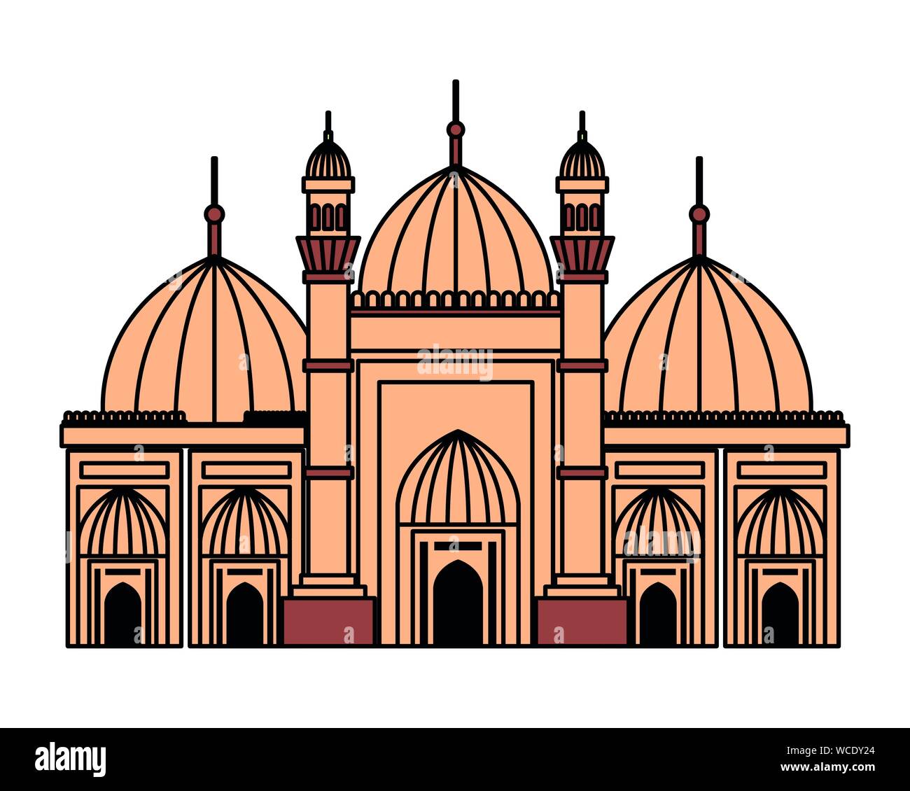 badshahi mosque building palace icon Stock Vector Image & Art - Alamy
