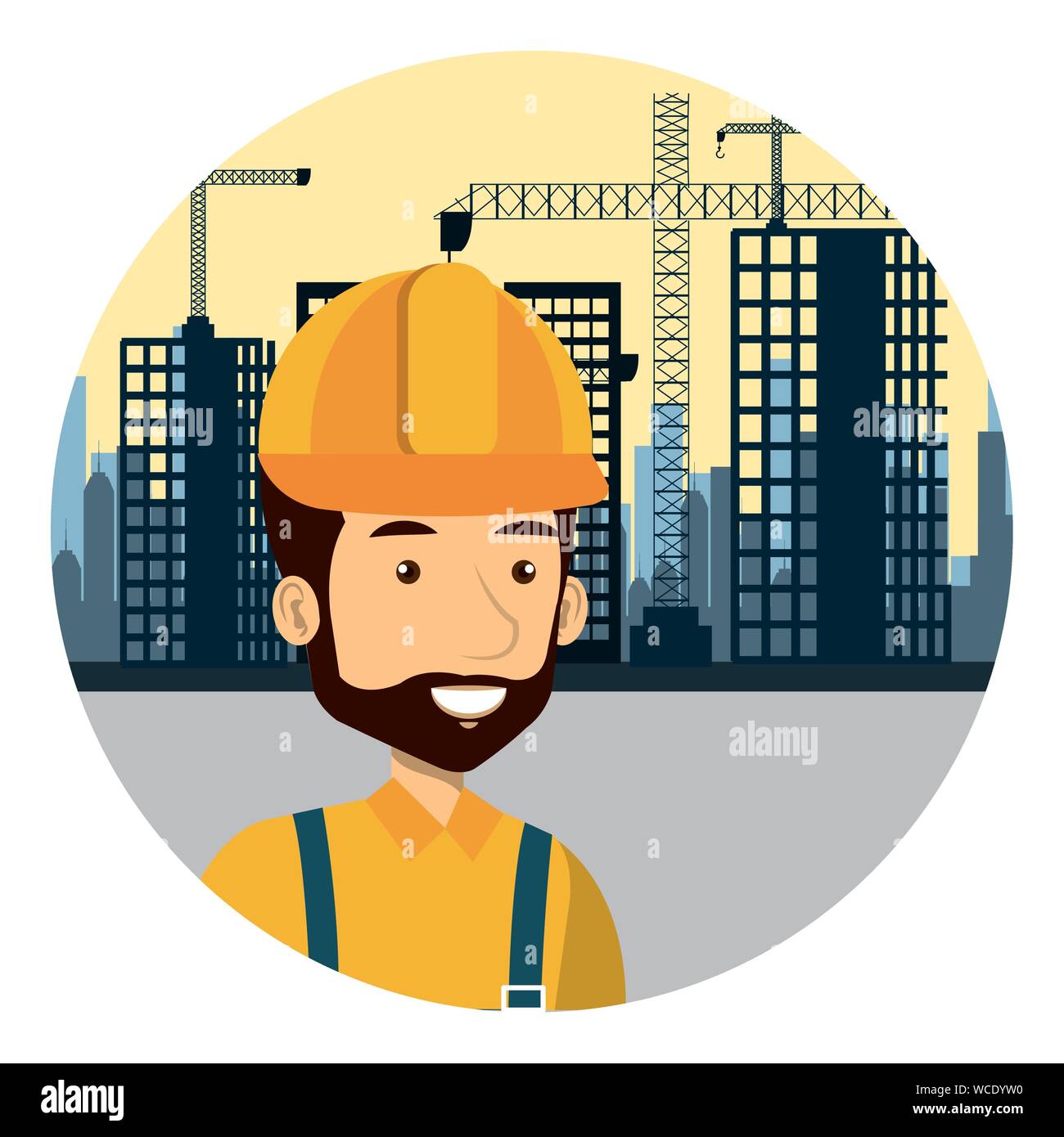 builder constructor on workside character Stock Vector Image & Art - Alamy