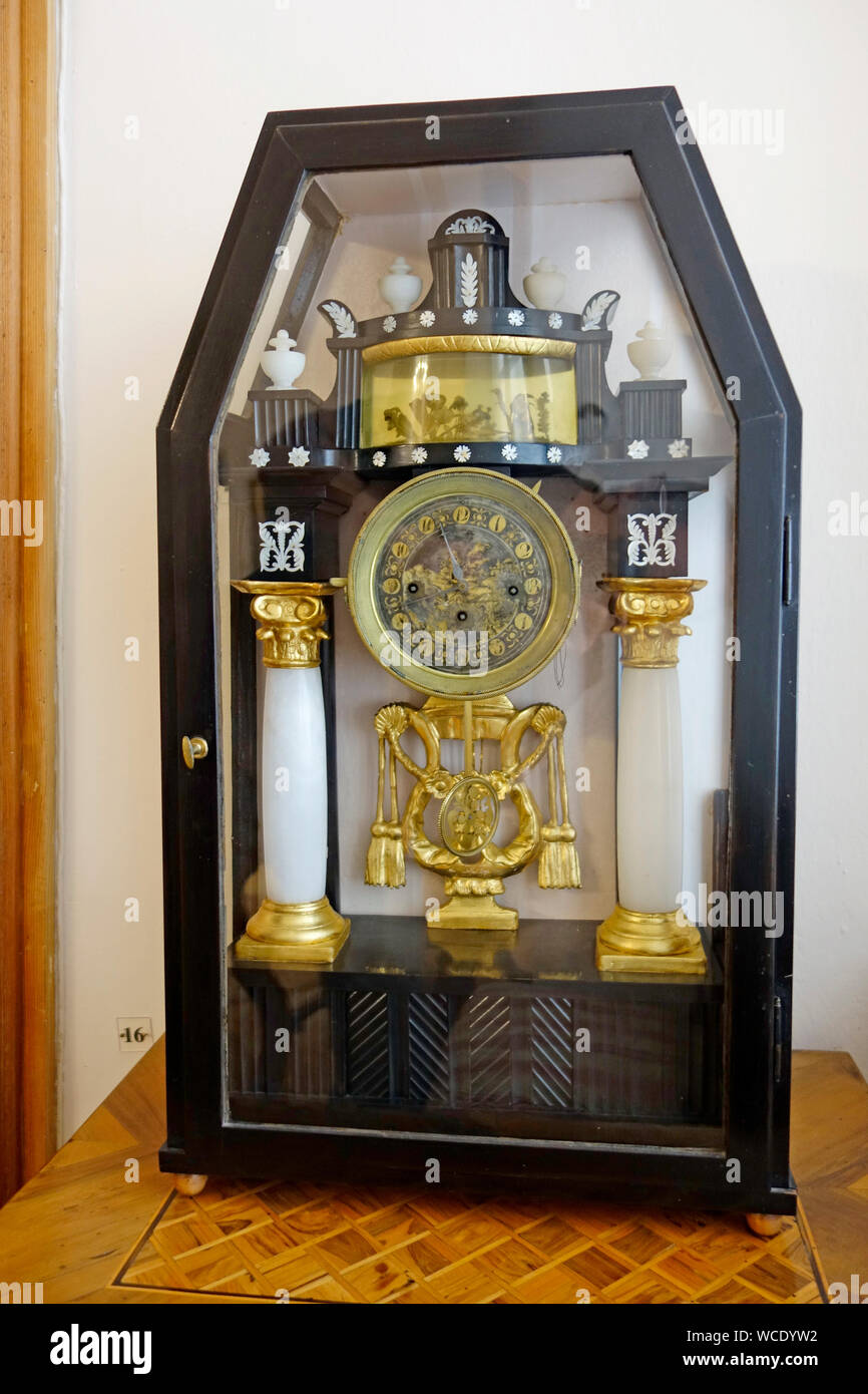 Old Shelf Mantel Tabletop Clock from 1840es Stock Photo - Alamy