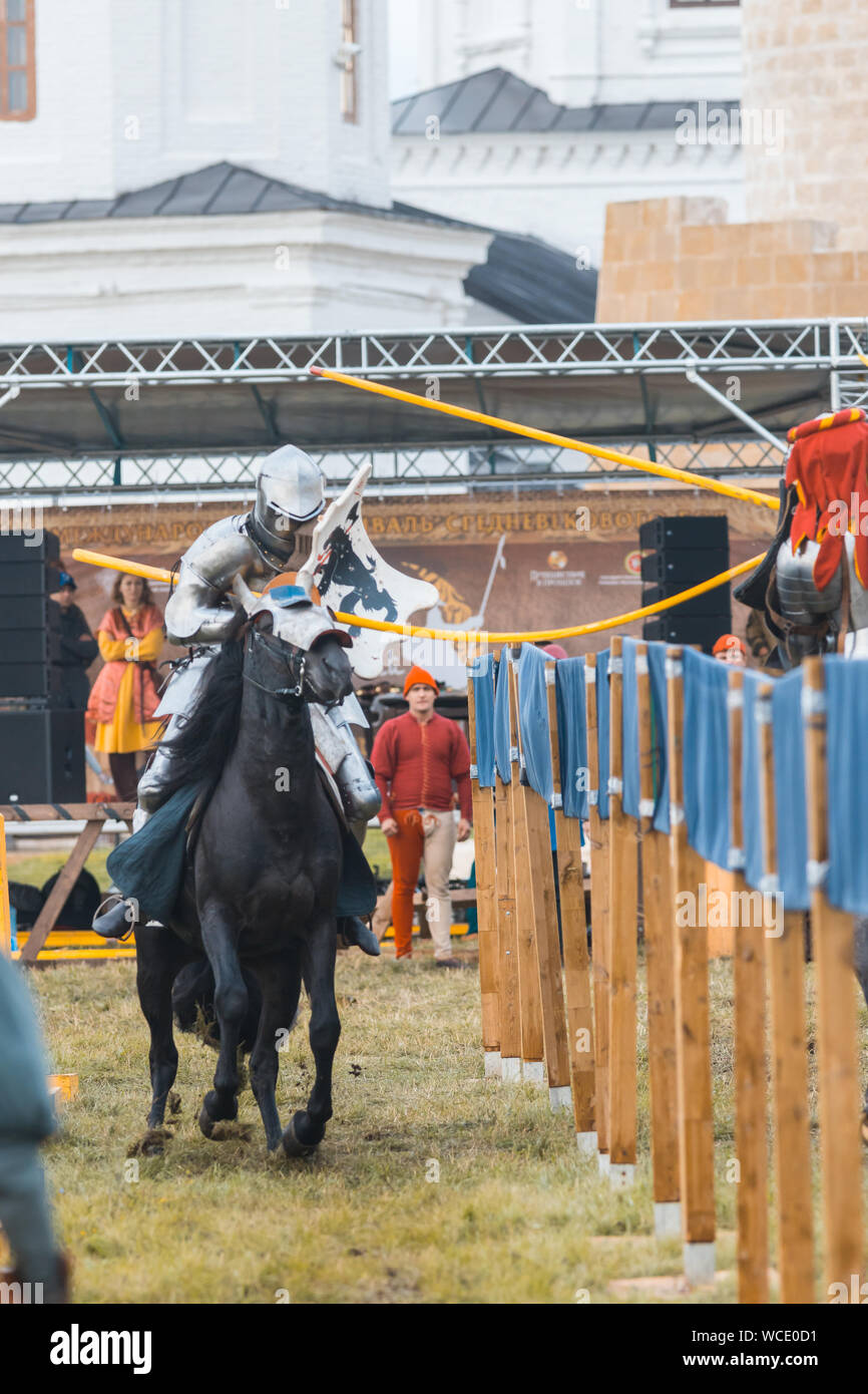 BULGAR, RUSSIA 11-08-2019: Knight Tournament at the medieval festival ...