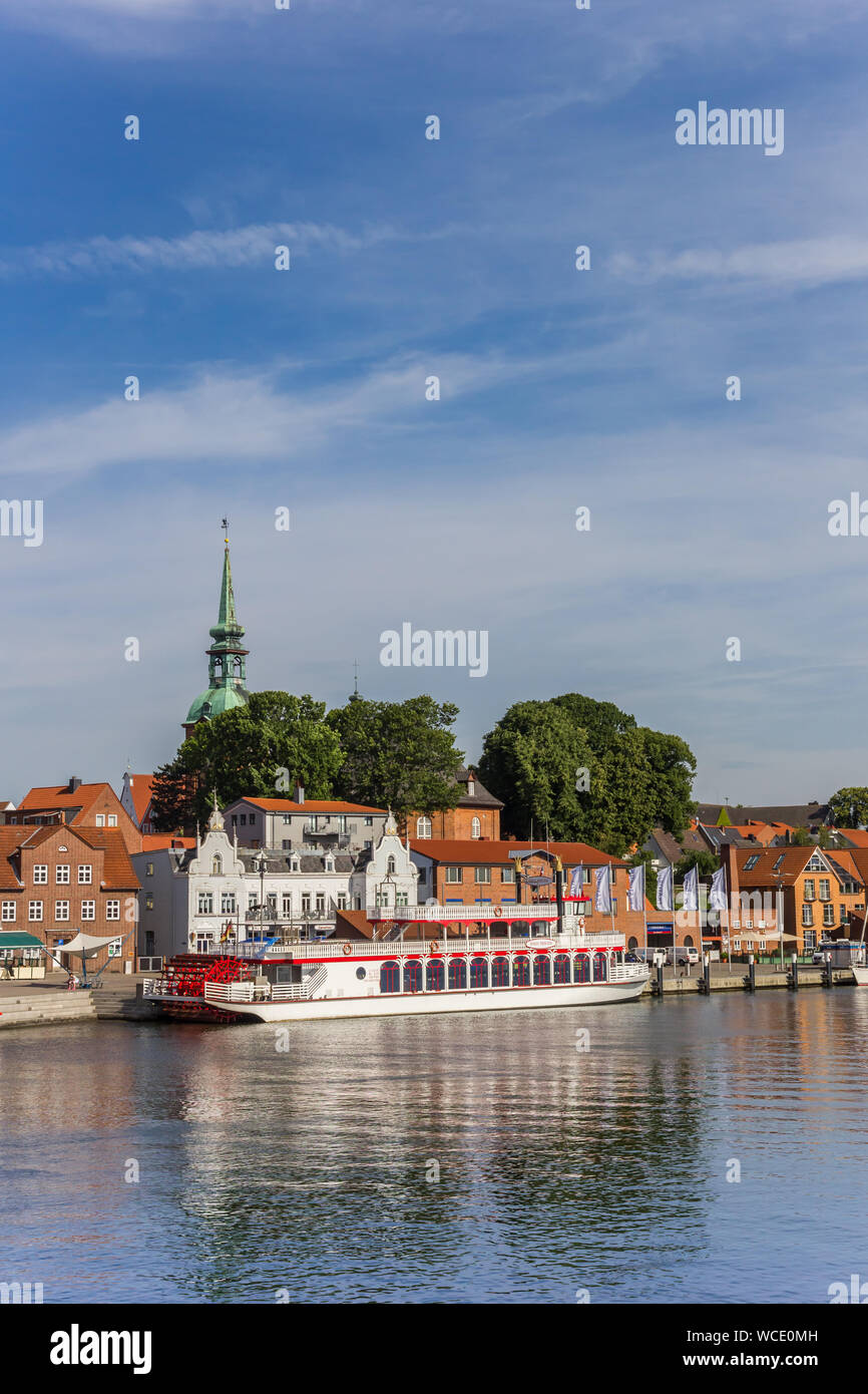 Tourist boat at the harbor of Kappeln, Germany Stock Photo - Alamy