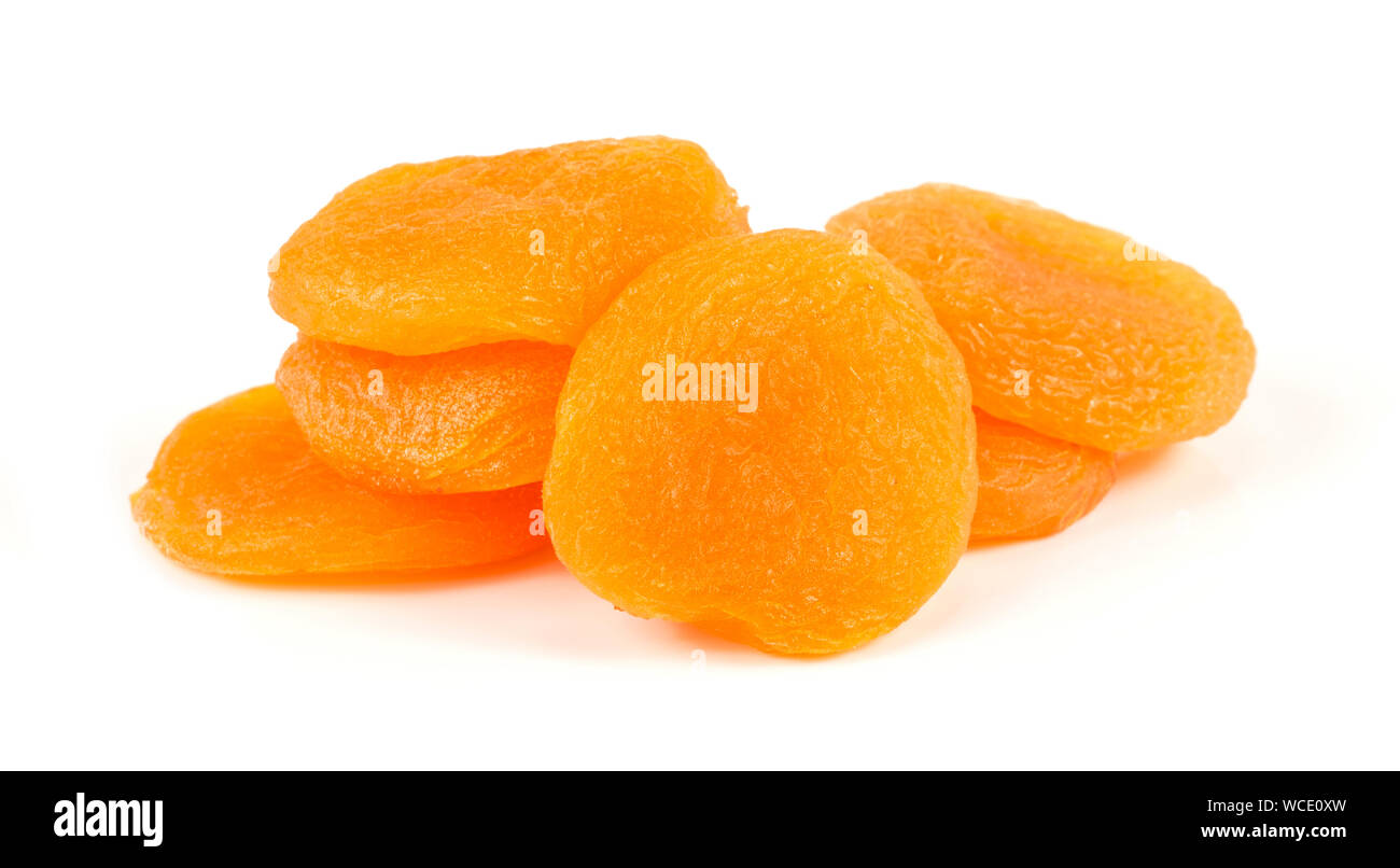 dried apricots isolated on white Stock Photo - Alamy