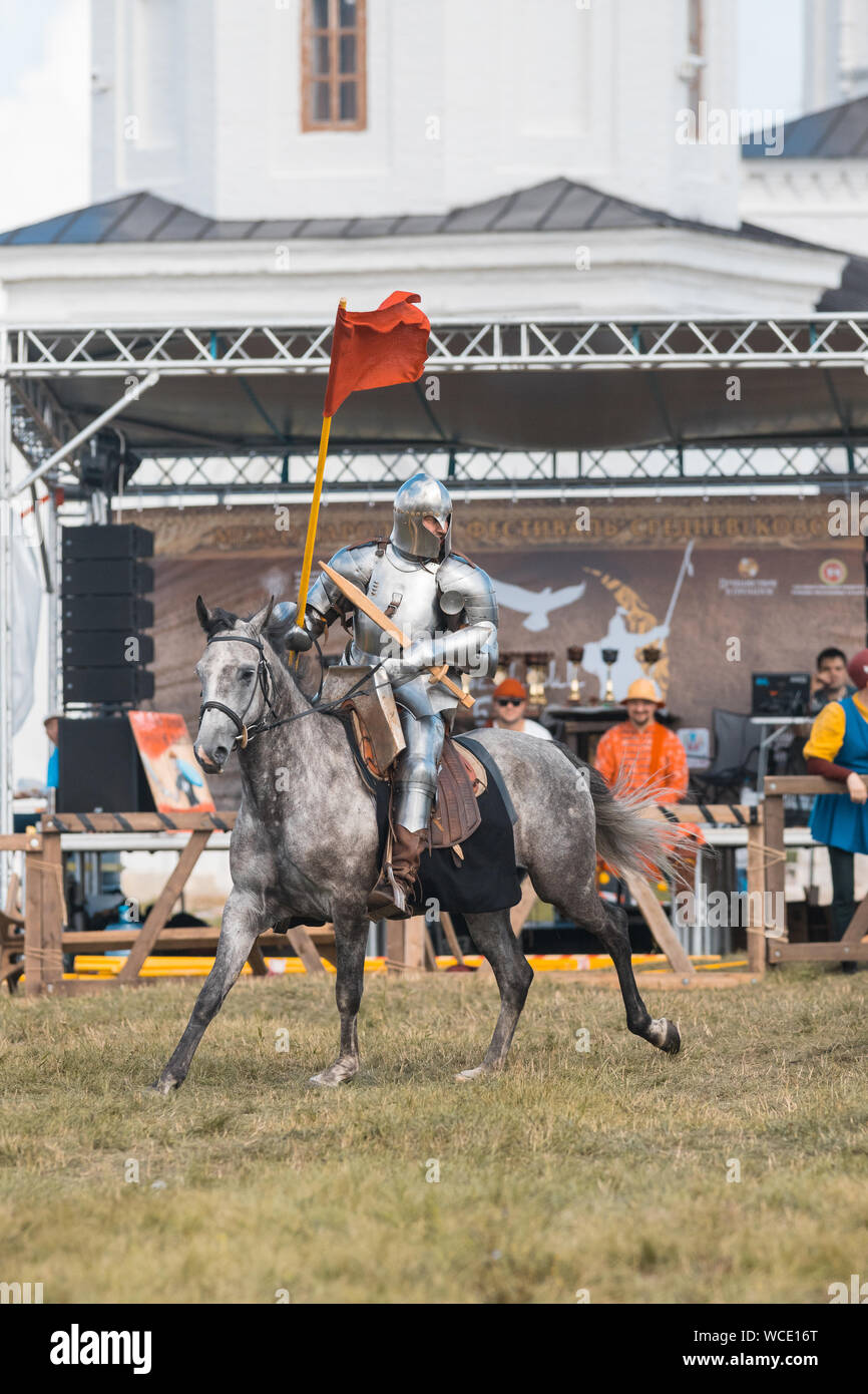 Medieval Knight On Horse Flag High Resolution Stock Photography and ...