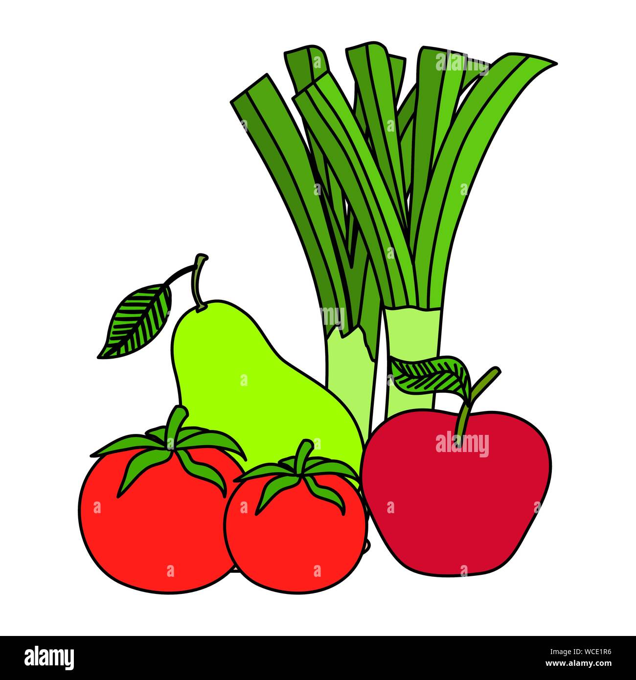 group of fresh fruits and vegetables Stock Vector Image & Art - Alamy