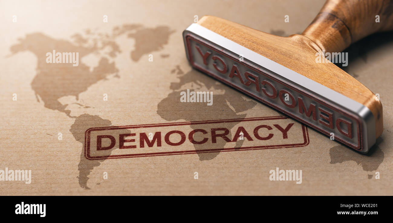Rubber stamp over paper background with a world map watermark printed ...