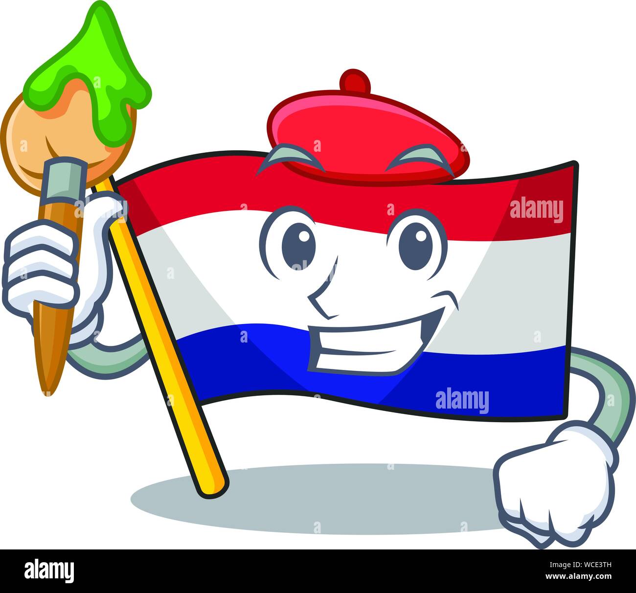 Artist flag netherlands isolated in the character Stock Vector Image ...