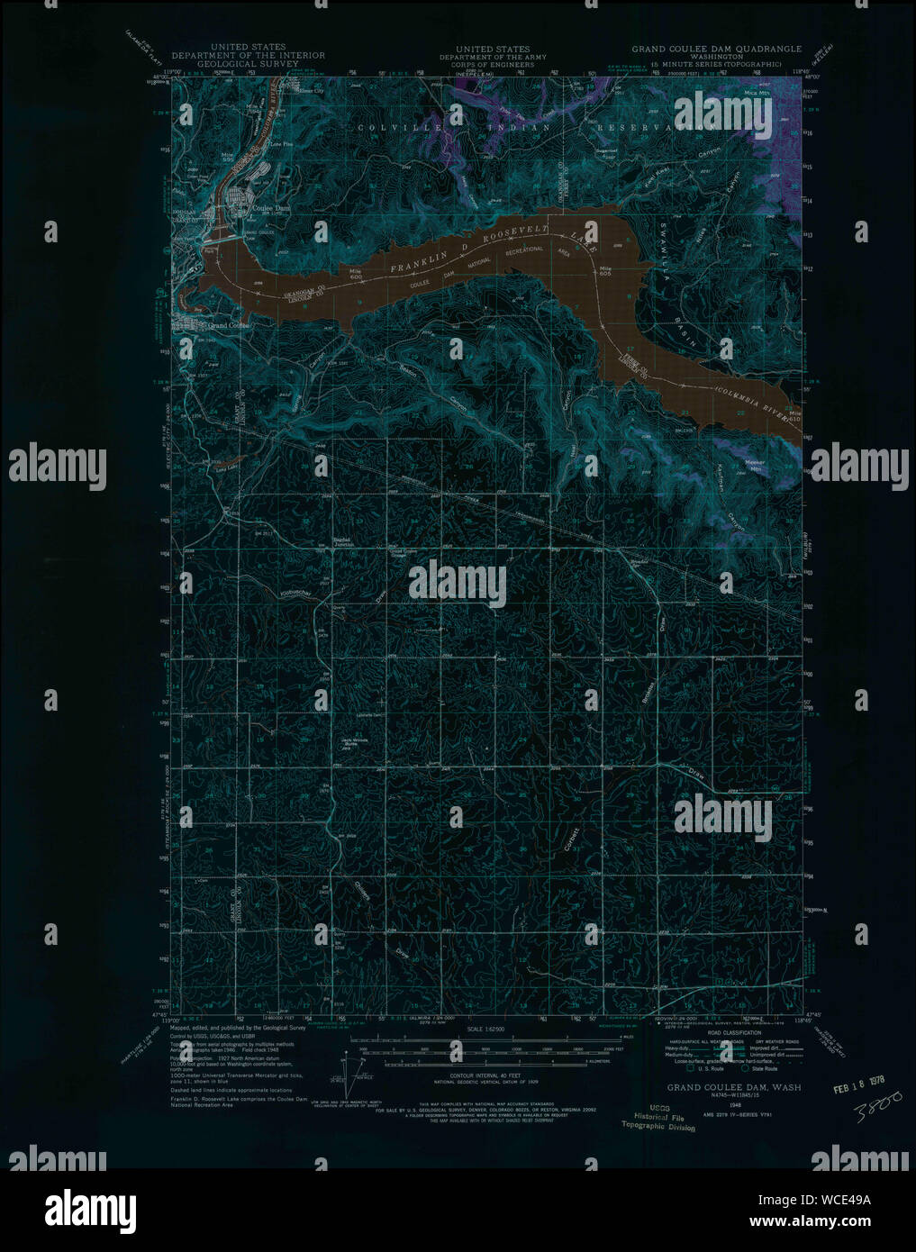 Map of grand coulee hi-res stock photography and images - Alamy