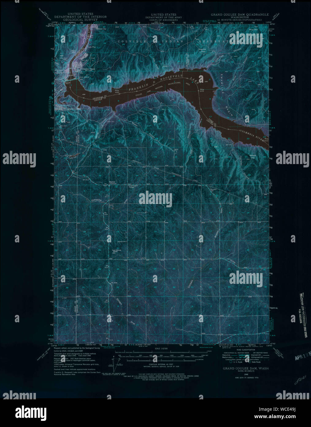 Map of grand coulee hi-res stock photography and images - Alamy