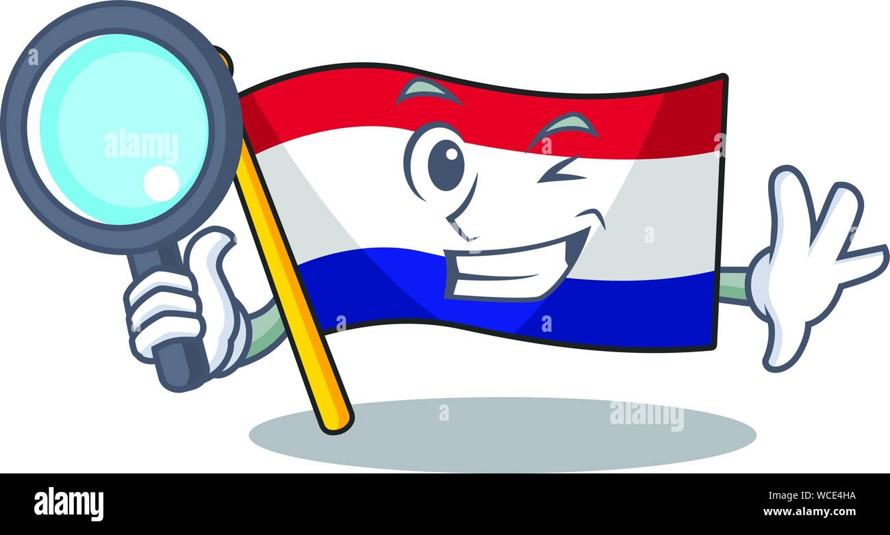 Detective flag netherlands with the mascot shape Stock Vector Image ...
