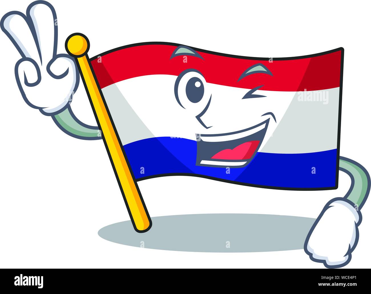 Two finger flag netherlands with the mascot shape Stock Vector Image ...