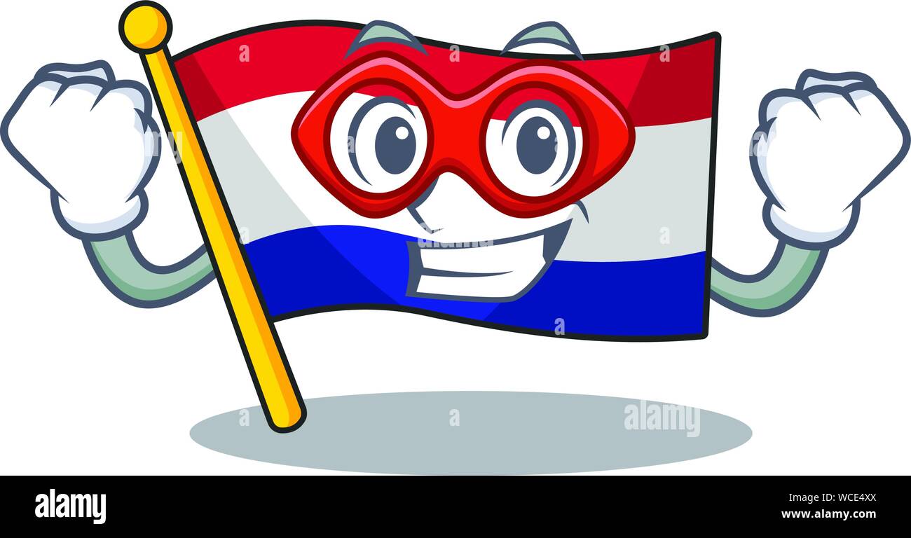 Super hero flag netherlands with the mascot shape Stock Vector Image ...