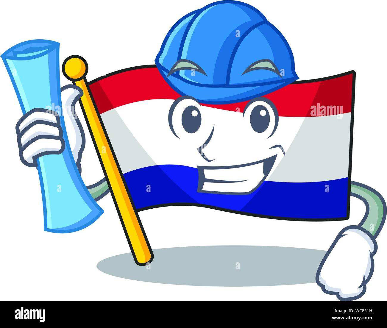 Architect flag netherlands with the mascot shape Stock Vector Image ...