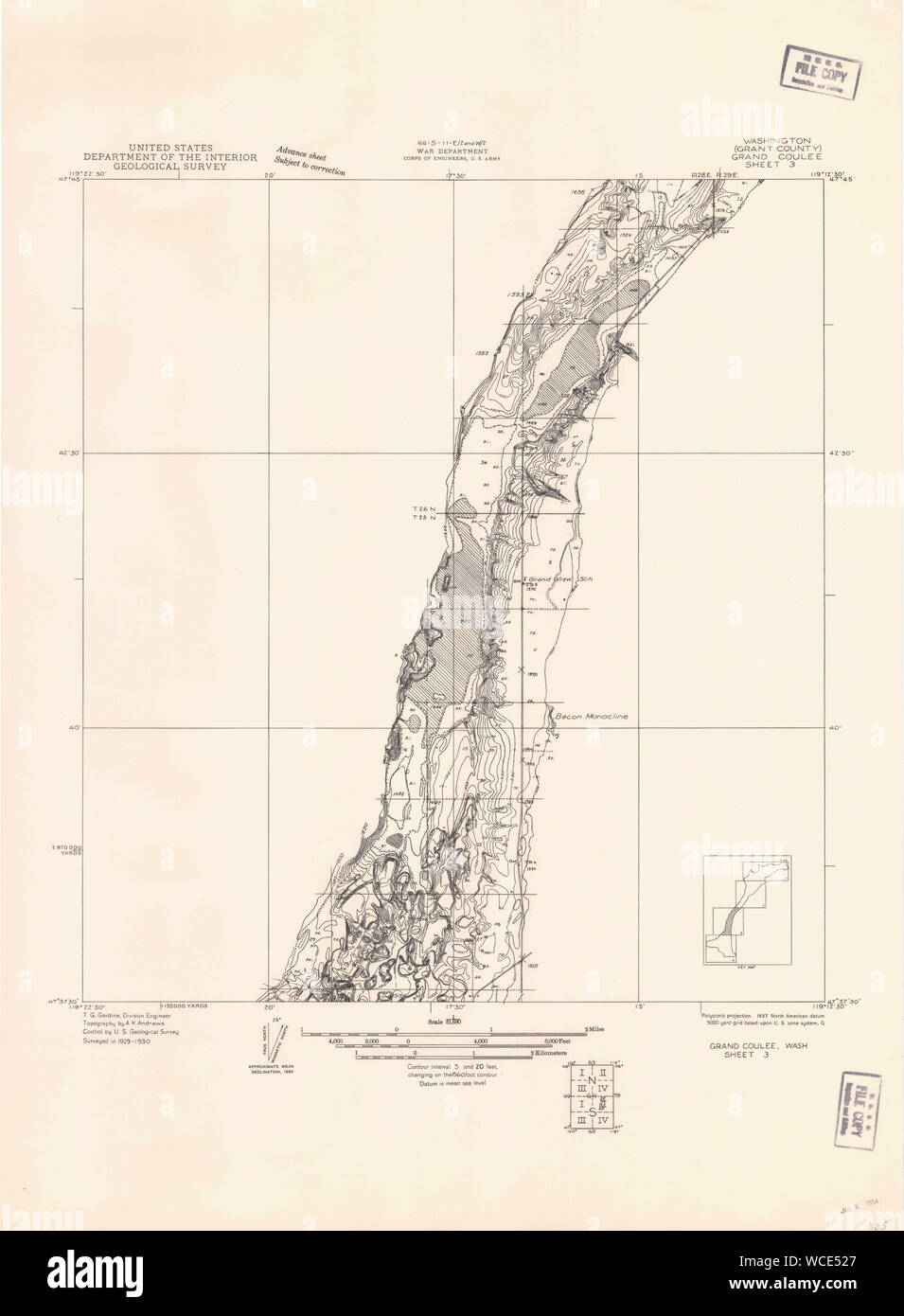 Map of grand coulee hi-res stock photography and images - Alamy