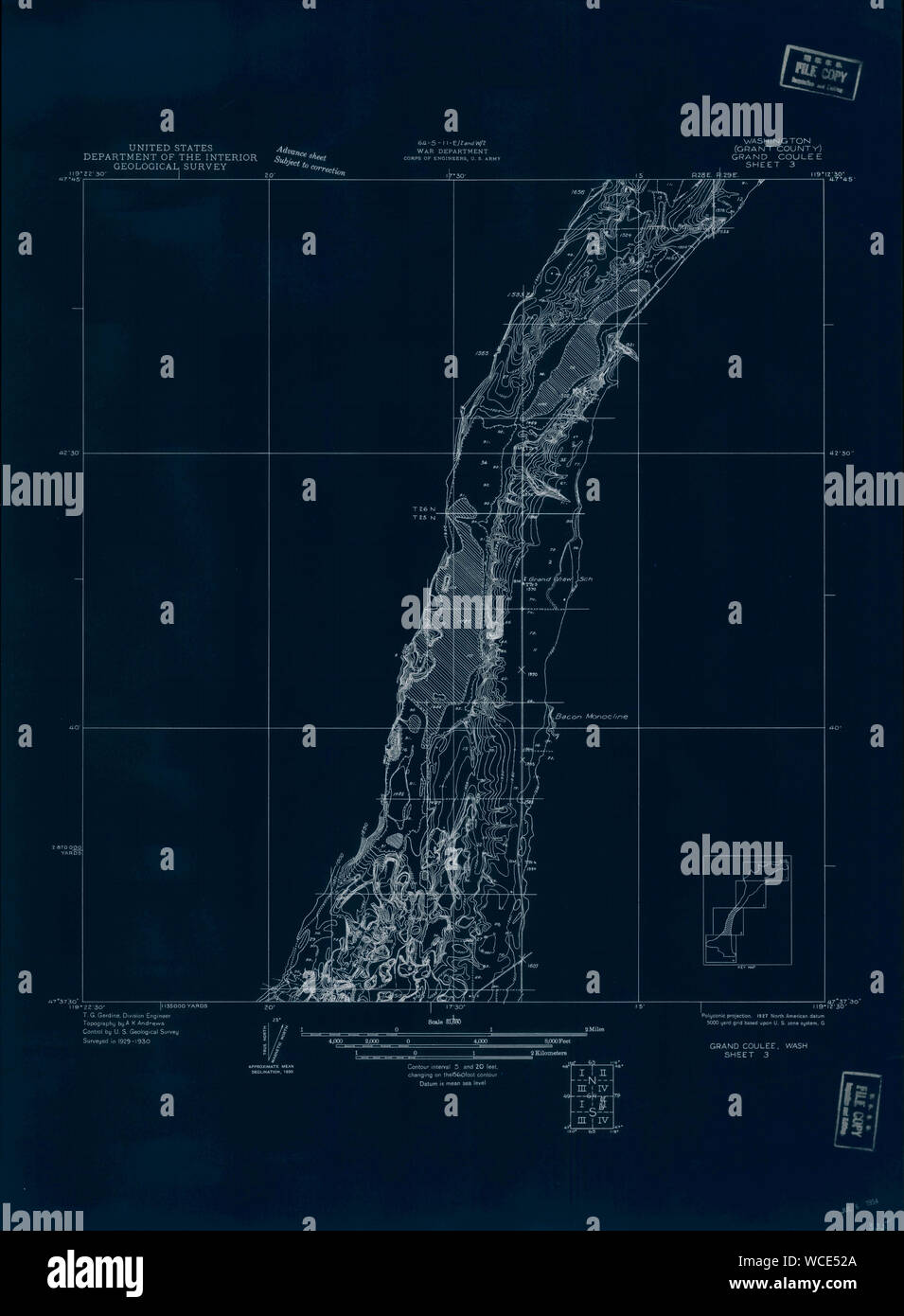 Map of grand coulee hi-res stock photography and images - Alamy