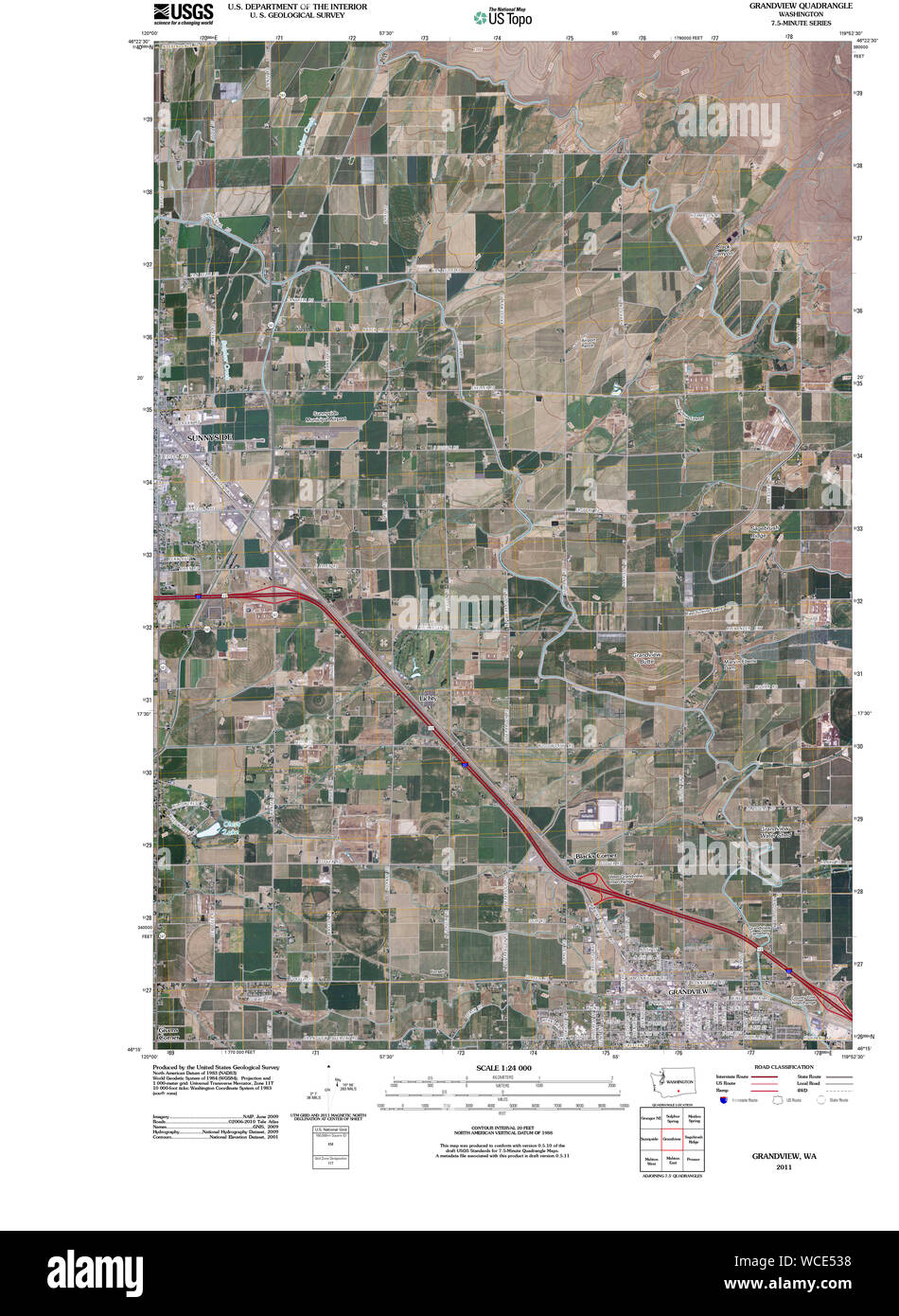 Map of grandview washington Cut Out Stock Images & Pictures - Alamy