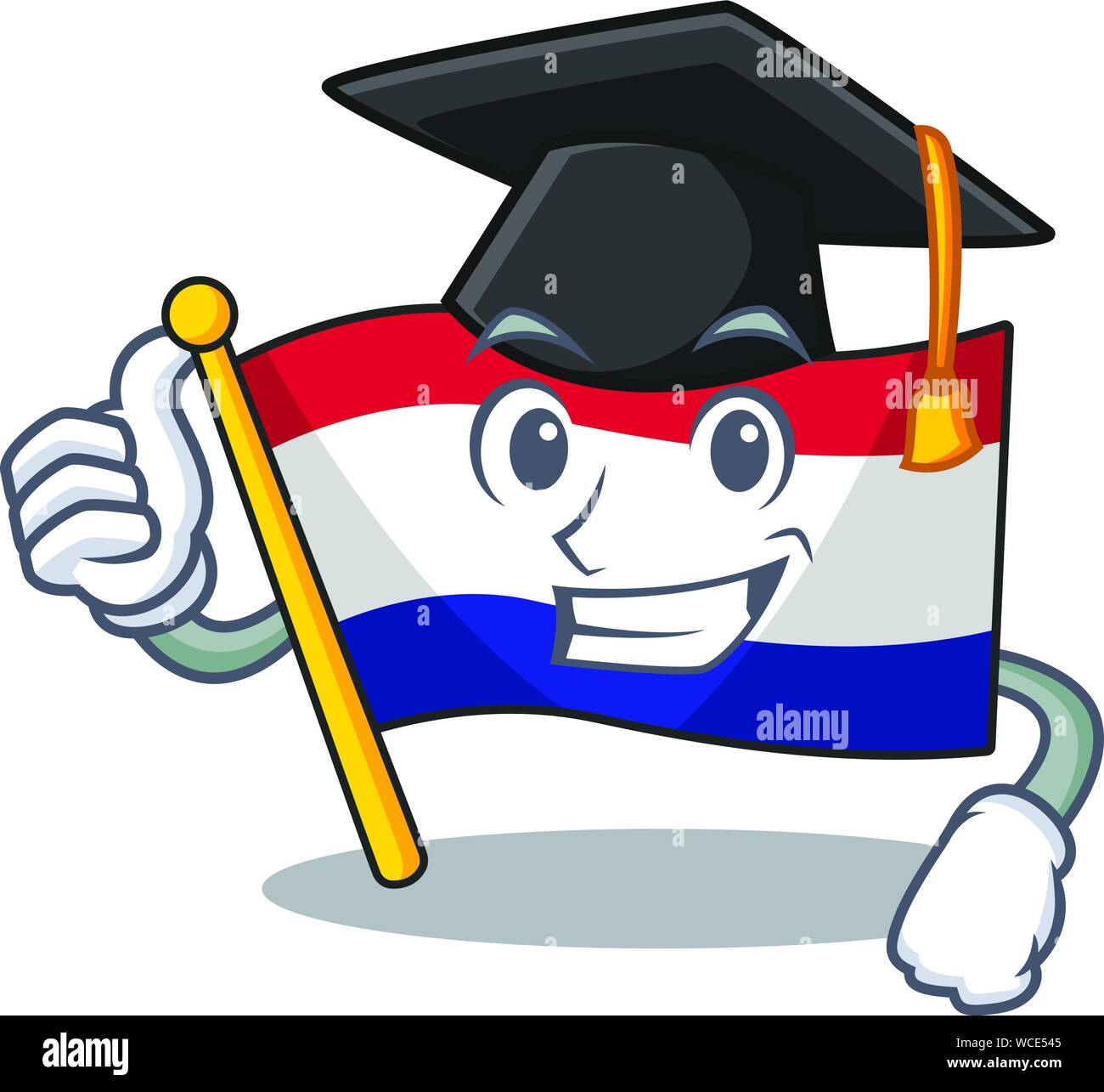 Graduation flag netherlands with the mascot shape Stock Vector Image ...