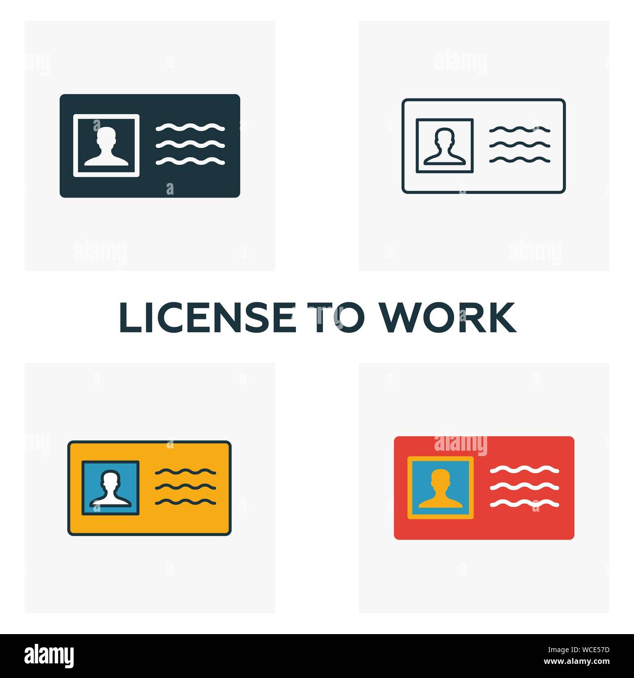 License To Work icon set. Four elements in diferent styles from ...