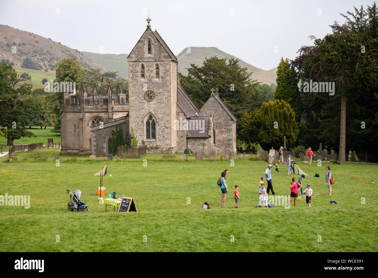 Ilam Hall on the Staffordshire and Derbyshire border in England, a ...
