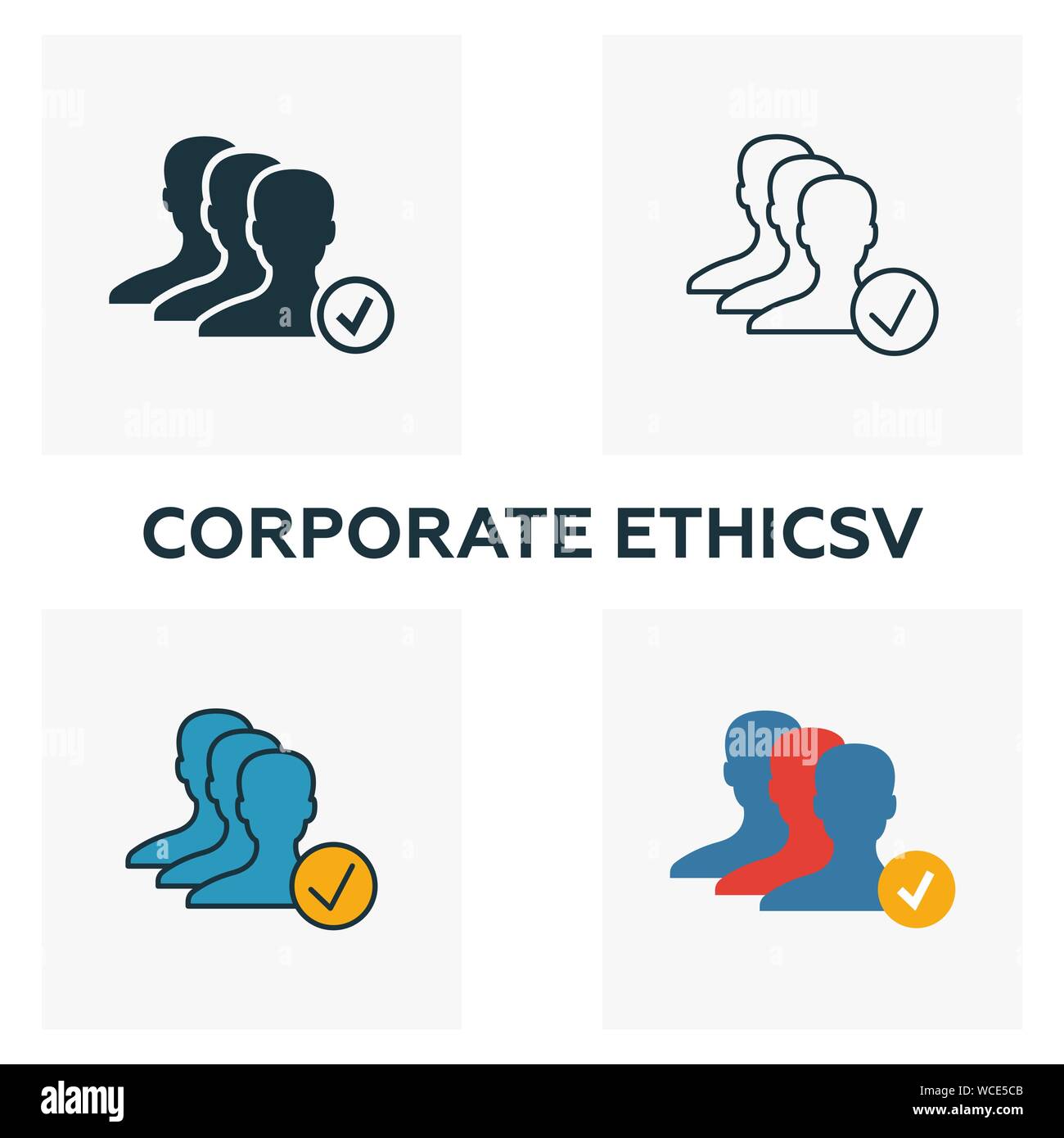 Corporate Ethics icon set. Four elements in diferent styles from ...